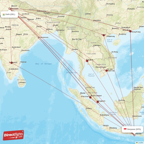 Direct flights from Delhi to Denpasar, DEL to DPS non-stop ...
