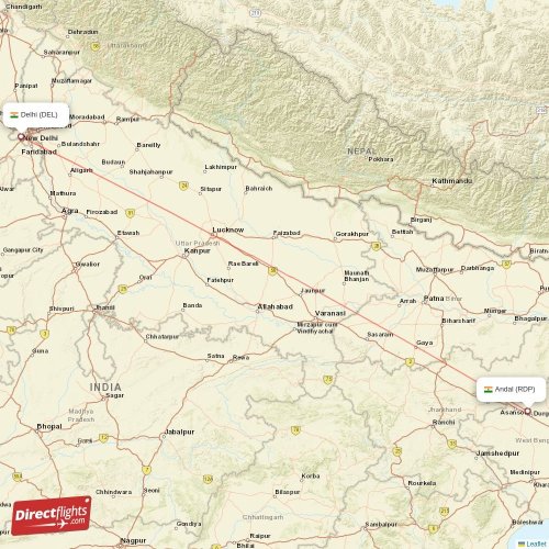 Direct flights from Delhi to Andal (DEL-RDP) - Directflights.com