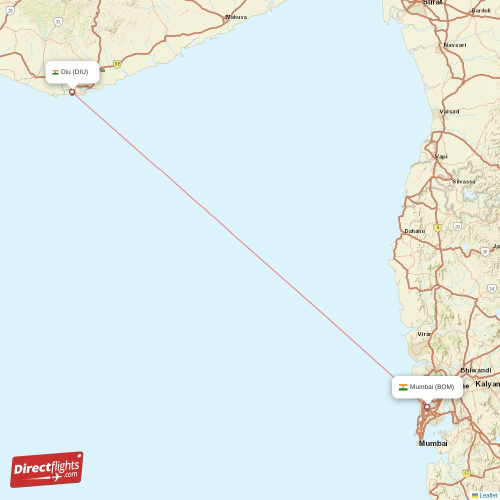 Direct flights from Diu to Mumbai, DIU to BOM non-stop - Directflights.com