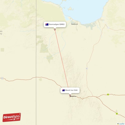 Direct flights from Doomadgee to Mount Isa (DMD-ISA) - Directflights.com