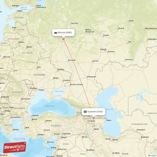 Direct flights from Moscow to Gyandzha, DME to GNJ non-stop ...
