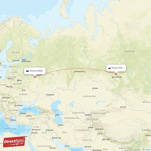 Direct flights from Moscow to Tomsk (DME-TOF) - Directflights.com