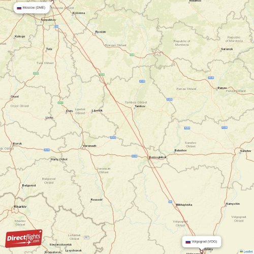 Direct flights from Moscow to Volgograd (DME-VOG) - Directflights.com