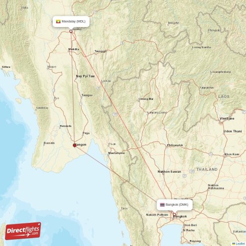 Direct flights from Bangkok to Mandalay, DMK to MDL non-stop ...
