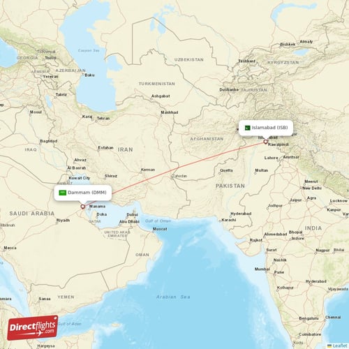 Direct flights from Dammam to Islamabad, DMM to ISB non-stop - Directflights.com