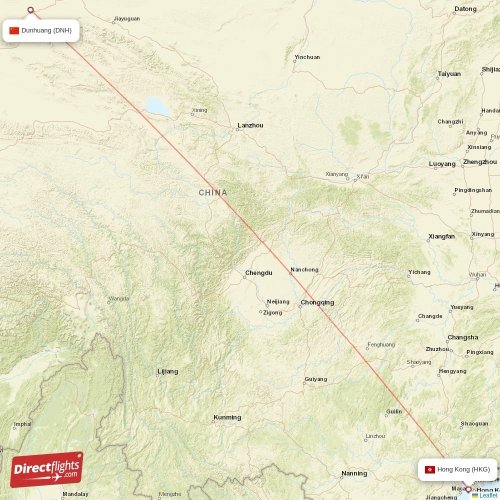 Direct flights from Dunhuang to Hong Kong (DNH-HKG) - Directflights.com