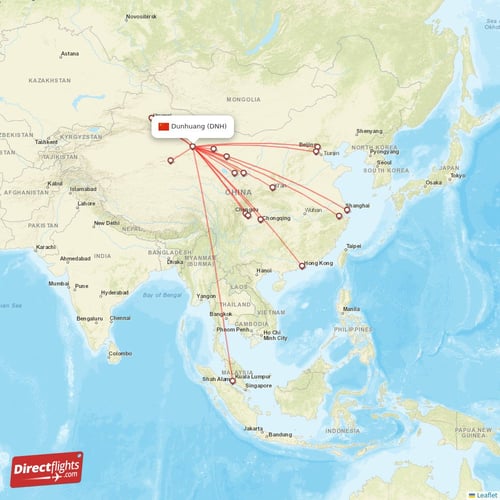 Direct flights from Dunhuang - 17 destinations - DNH, China ...