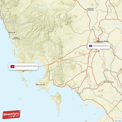 Direct flights from Phnom Penh - 41 destinations - KTI, Cambodia ...