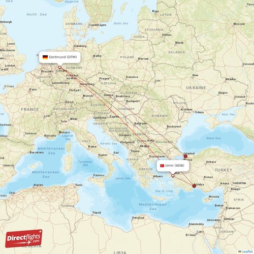 Direct flights from Dortmund to Izmir, DTM to ADB non-stop - Directflights.com