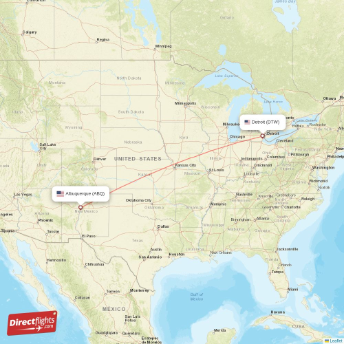 Direct flights from Detroit to Albuquerque (DTW-ABQ) - Directflights.com