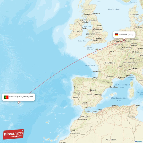 Direct flights from Dusseldorf to Ponta Delgada (Azores), DUS to PDL ...