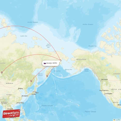 Direct flights to Anadyr - DYR, Russia - Directflights.com