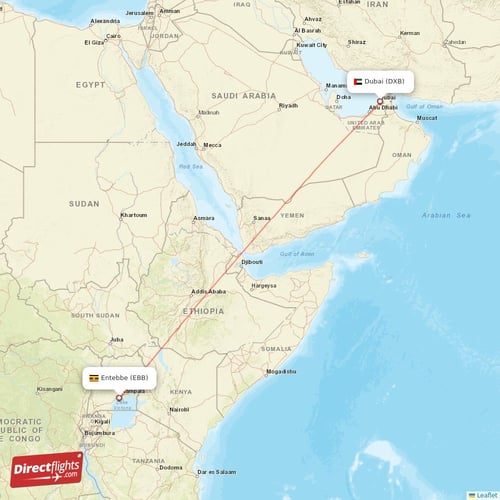 Direct flights from Entebbe to Dubai, EBB to DXB non-stop - Directflights.com