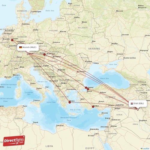 Direct flights from Erbil to Munich, EBL to MUC non-stop ...