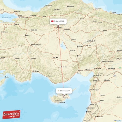 Direct flights from Ercan to Ankara, ECN to ESB non-stop ...