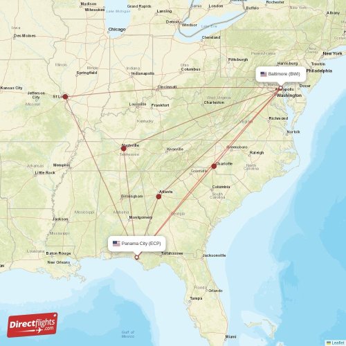 Direct flights from Panama City to Baltimore (ECP-BWI) - Directflights.com