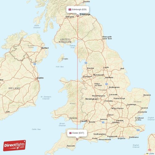 Direct flights from Edinburgh to Exeter (EDI-EXT) - Directflights.com
