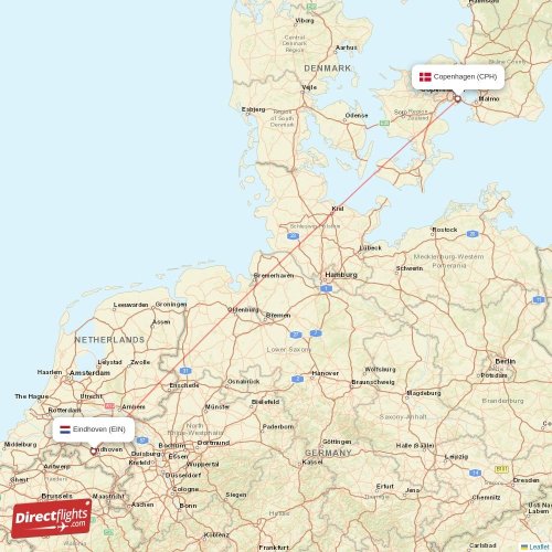 Direct flights from Eindhoven to Copenhagen (EIN-CPH) - Directflights.com