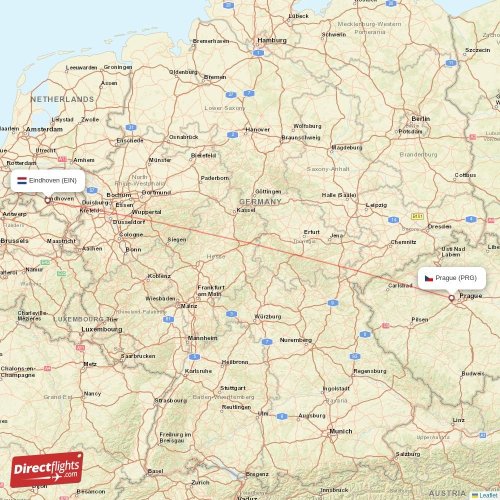 Direct flights from Eindhoven to Prague (EIN-PRG) - Directflights.com