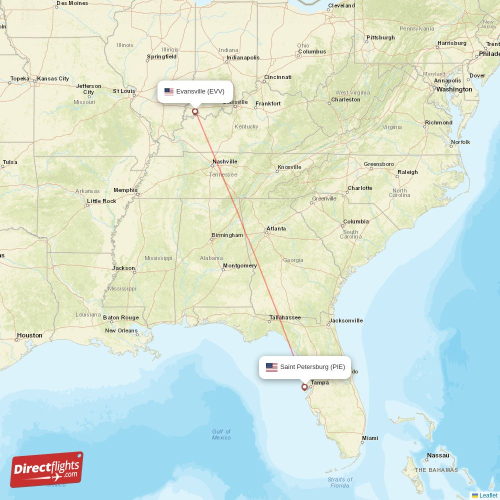 Direct flights from Evansville to Saint Petersburg (EVV-PIE ...