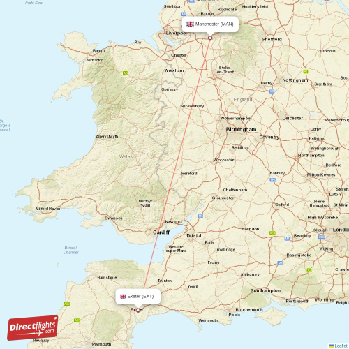 Direct flights from Exeter to Manchester (EXT-MAN) - Directflights.com