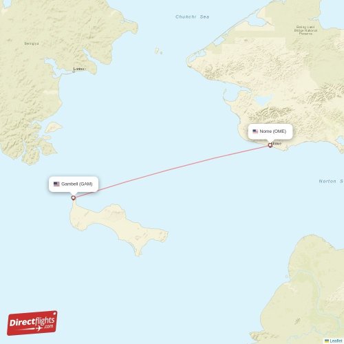 Direct flights from Gambell to Nome (GAM-OME) - Directflights.com