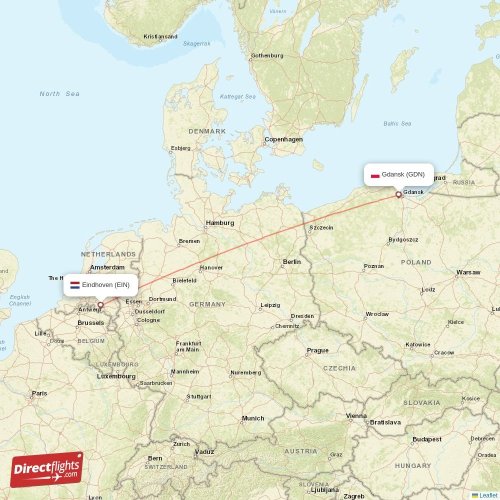 Direct flights from Gdansk to Eindhoven (GDN-EIN) - Directflights.com