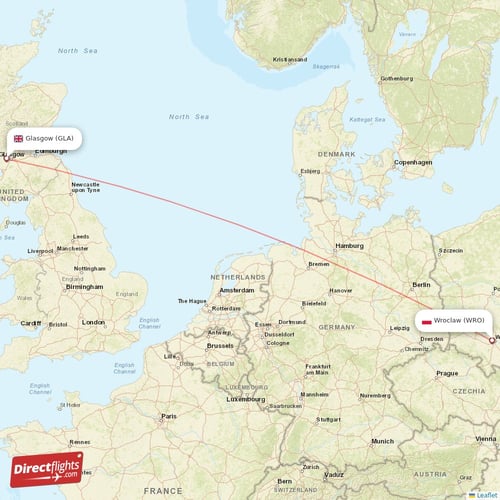 Direct flights from Glasgow to Wroclaw, GLA to WRO non-stop - Directflights.com
