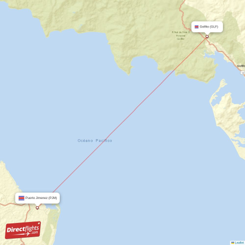Direct flights from Golfito to Puerto Jimenez (GLF-PJM) - Directflights.com