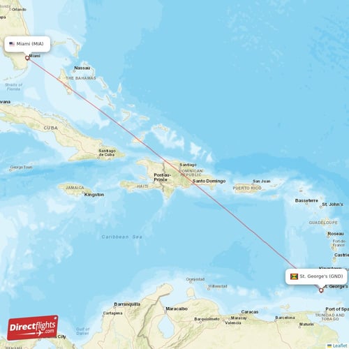 Direct flights from St. George's to Miami, GND to MIA non-stop - Directflights.com