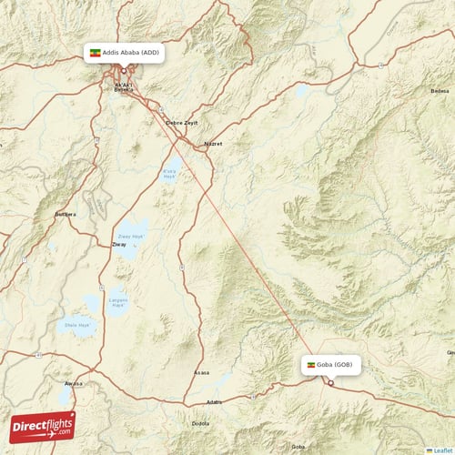 Direct flights from Addis Ababa - 121 destinations - ADD, Ethiopia - Directflights.com