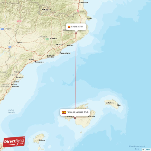 Direct flights from Girona to Palma de Mallorca (GRO-PMI ...