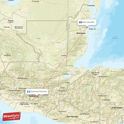 Direct flights from Guatemala City to Belize City (GUA-BZE ...