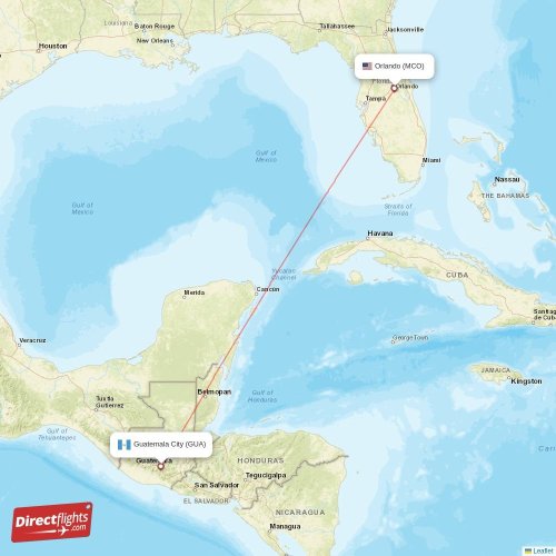 Direct flights from Guatemala City to Orlando (GUA-MCO) - Directflights.com