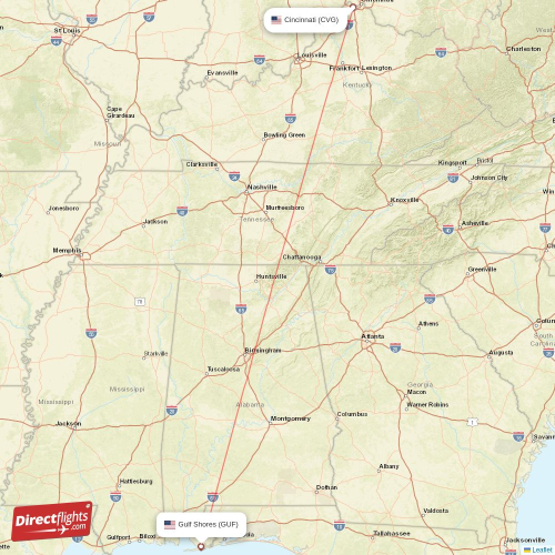 Direct flights from Gulf Shores to Cincinnati, GUF to CVG non-stop ...