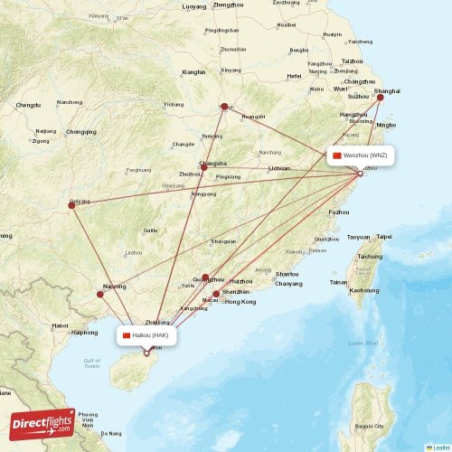 Direct flights from Haikou to Wenzhou (HAK-WNZ) - Directflights.com