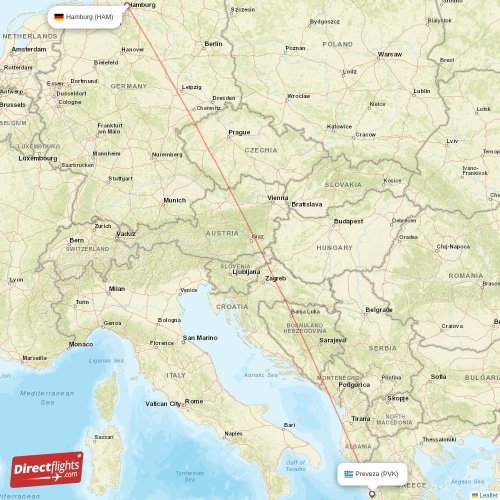 Direct flights from Hamburg to Preveza, HAM to PVK non-stop ...