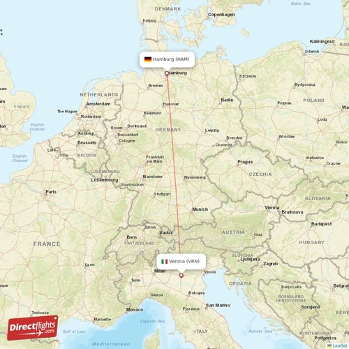 Direct flights from Hamburg to Verona, HAM to VRN non-stop ...