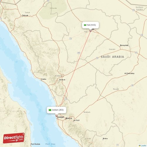 Direct flights from Hail to Jeddah, HAS to JED non-stop - Directflights.com