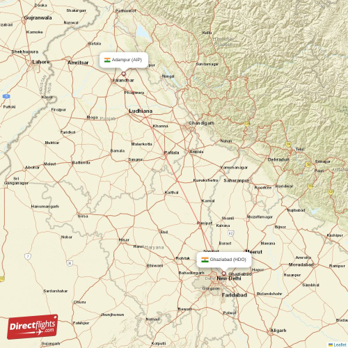 Direct flights from Ghaziabad to Adampur (HDO-AIP) - Directflights.com