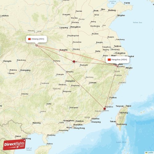 Direct flights from Hangzhou to Ankang (HGH-AKA) - Directflights.com