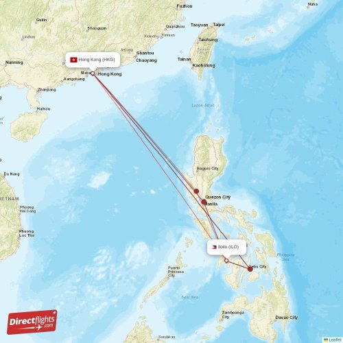 Direct flights from Hong Kong to Iloilo, HKG to ILO non-stop - Directflights.com