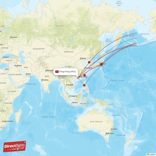 Direct flights from Hong Kong to Los Angeles (HKG-LAX) - Directflights.com