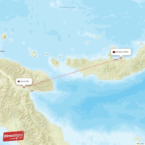 Direct flights from Hoskins to Lae (HKN-LAE) - Directflights.com