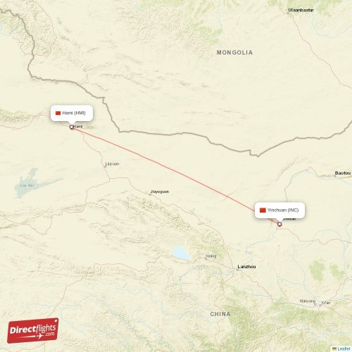 Direct flights from Hami to Yinchuan (HMI-INC) - Directflights.com