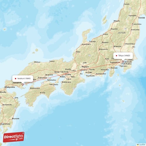 Direct flights from Tokyo to Iwakuni, HND to IWK non-stop ...
