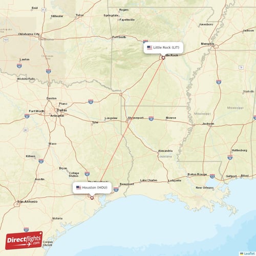 Direct flights from Houston to Little Rock (HOU-LIT) - Directflights.com