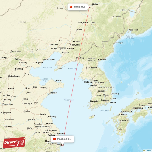 Direct flights from Harbin to Zhoushan (HRB-HSN) - Directflights.com