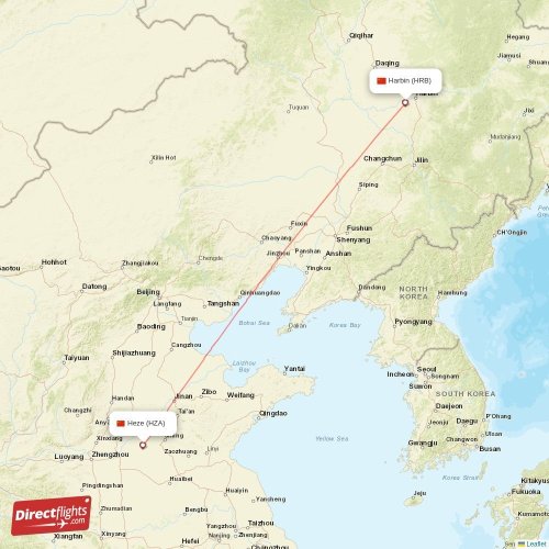 Direct flights from Harbin to Heze (HRB-HZA) - Directflights.com