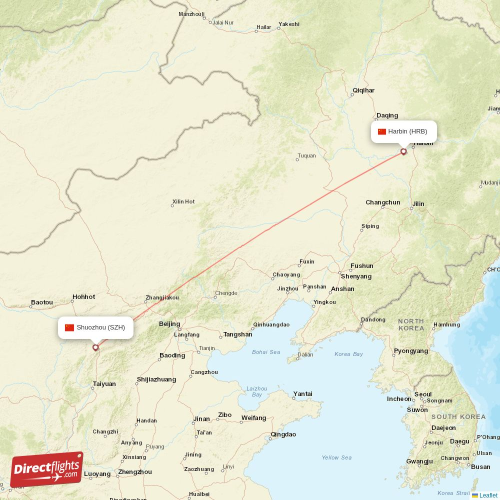Direct flights from Harbin to Shuozhou, HRB to SZH non-stop ...